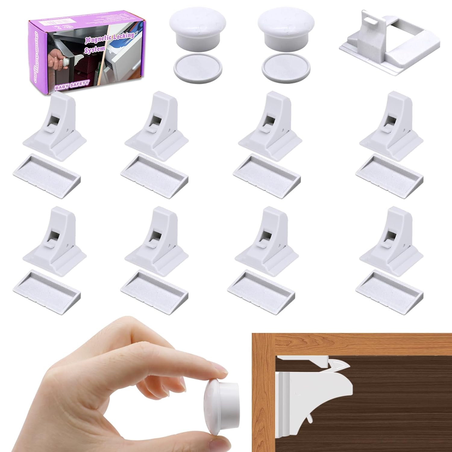Amazon.com: Magnetic Cabinet Locks Baby Proofing, Child Safety Magnet ...