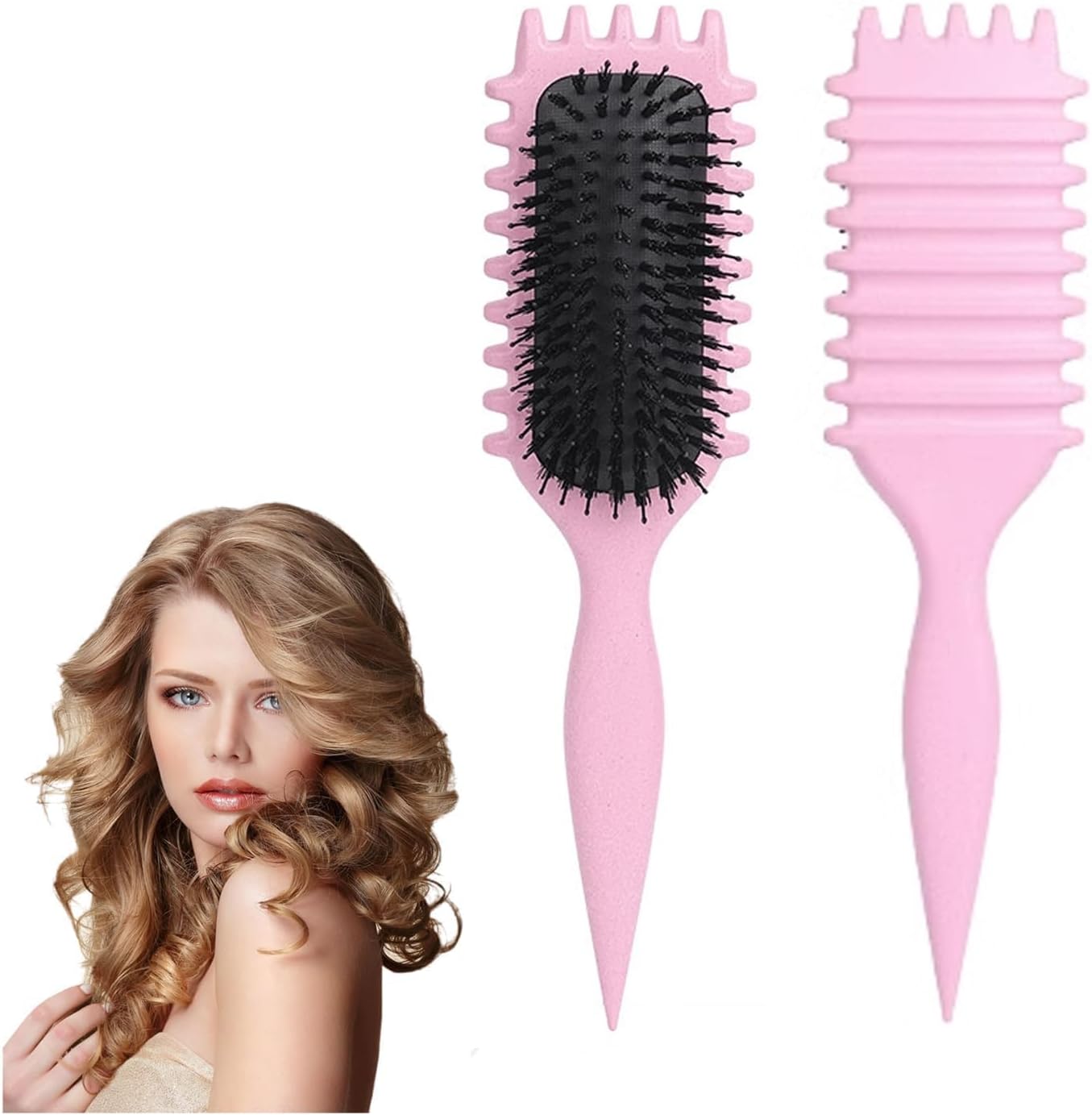 Curl Defining Brush, Curly Hair Brush, New Boar Bristle Hair Brush ...
