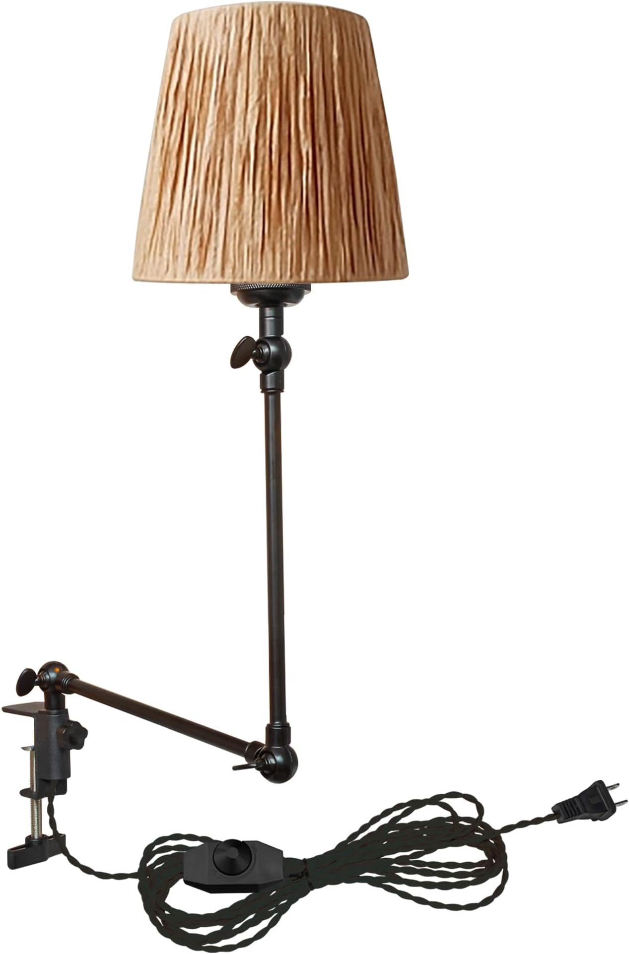 Kiven Plug-in Modern Clip-on Desk Lamp, 1-Light Nightstand Lamp with ...
