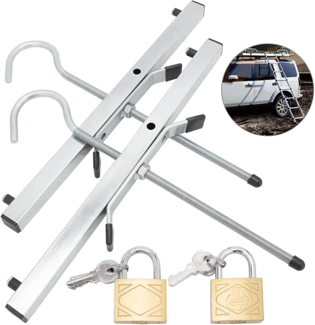 Ladder Clamps 2 Pack 43 * 39.5 * 22cm Universal Roof Rack Ladder Clamps ...