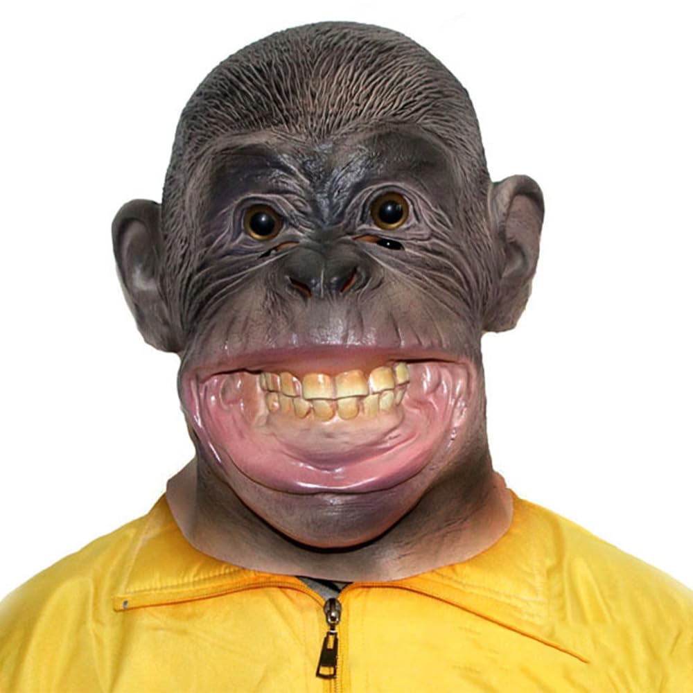 Amazon.com: Realistic Monkey Mask Funny Gorilla Mask Costume Monkey ...