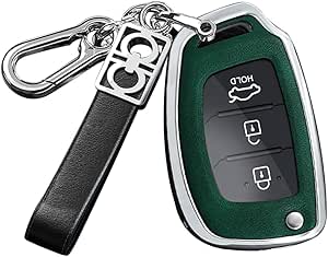 Amazon.com: ontto Stylish Key Bag Metal and Leather Key Cover 360 ...