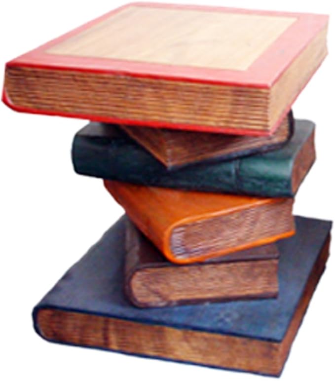 Solid Wood Book Stack Sculpture Ornament Table : Amazon.co.uk: Home ...