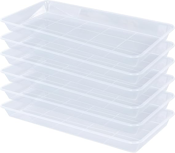 Amazon.com : VUWEZ Plastic Plant Trays - 6 Pack Rectangular, Long ...
