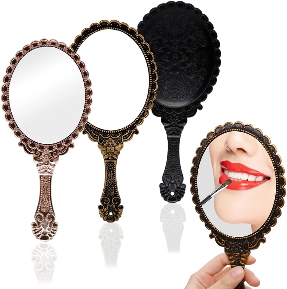 Amazon.com: DSIOHFEI 3 PCS Handheld Mirror, Vintage Mirror with ...