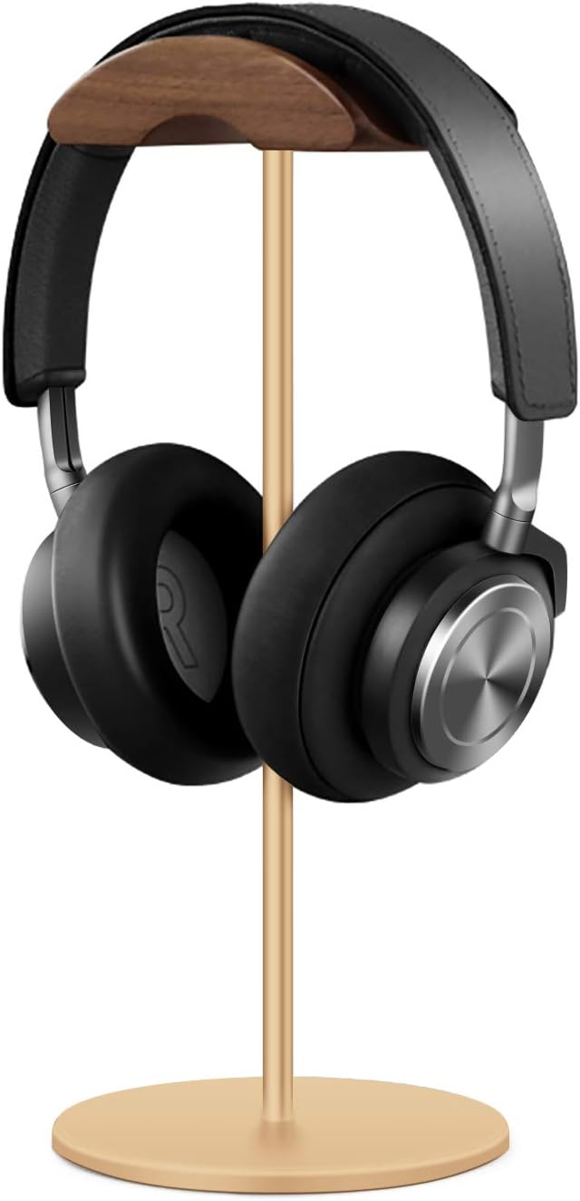 Amazon.com: QinCoon Headphone Stand, Walnut Wood & Aluminum Headset ...