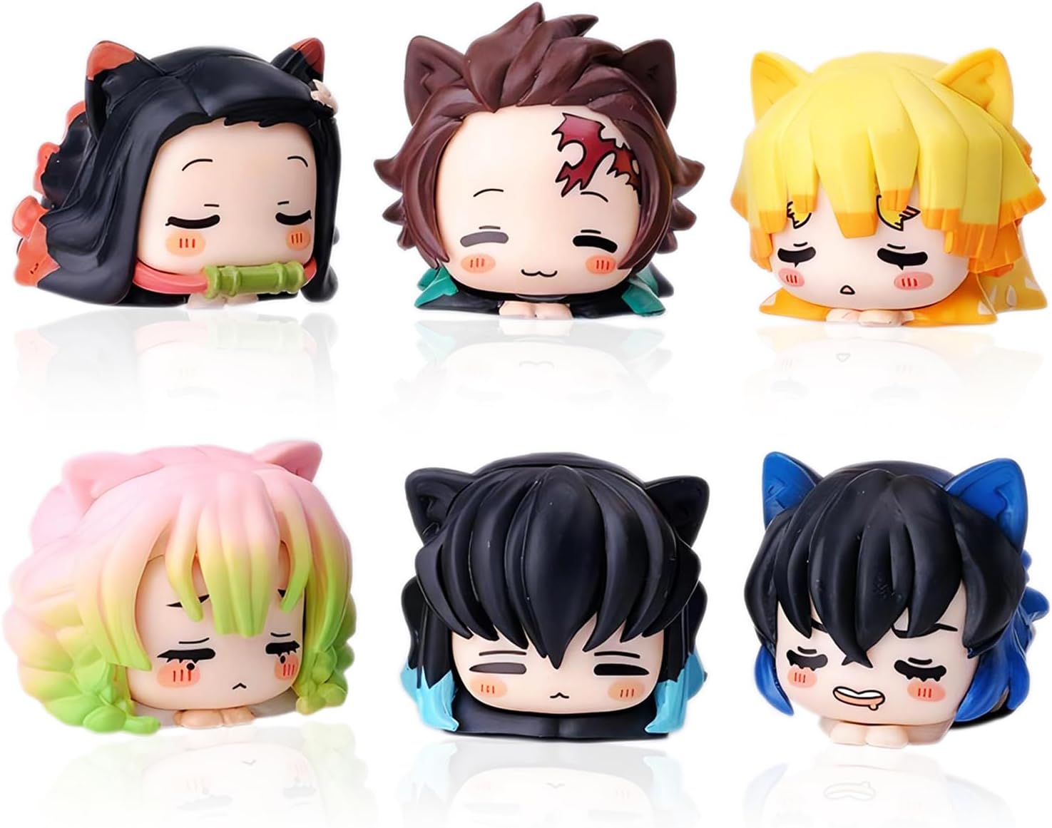 Amazon.com: GGJQQDM Demon Cosplay Slayer Figure Set Cute Anime Figure ...