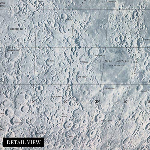Snapklik.com : HISTORIX Vintage 1966 Lunar Moon Map Poster - 24x24 Inch ...