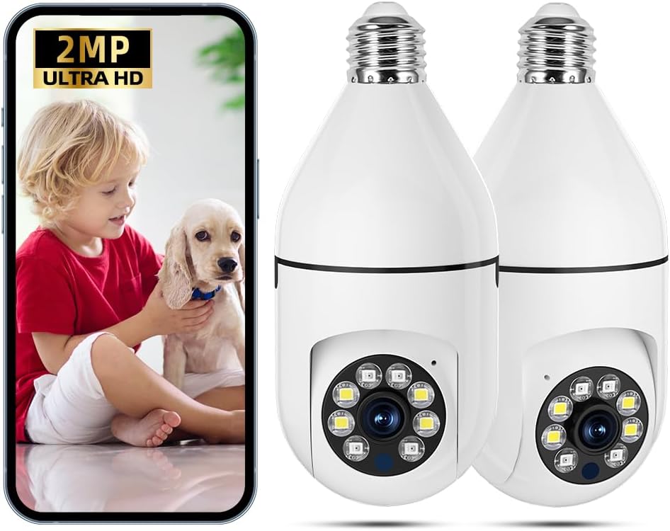 Amazon.com : WJG Light Bulb Camera Security Camera 2packs 1080P ...