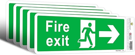 SAFETYKING® 5 Piece Fire Exit Sticker Running Man Right Sticker | 30 cm ...