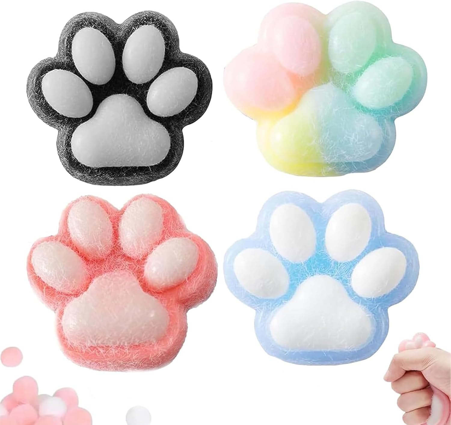 4Pcs Taba Squishy, Cat Paw Squishy, Taba Squishy Paw, Funny Novelty ...