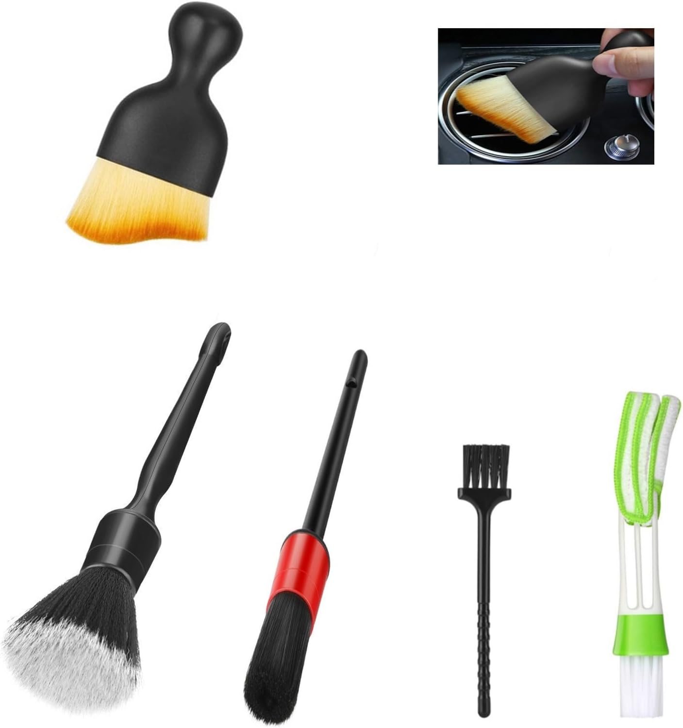 Amazon.com: Auto Car Detailing Brush Set Car Interior Cleaning Kit ...