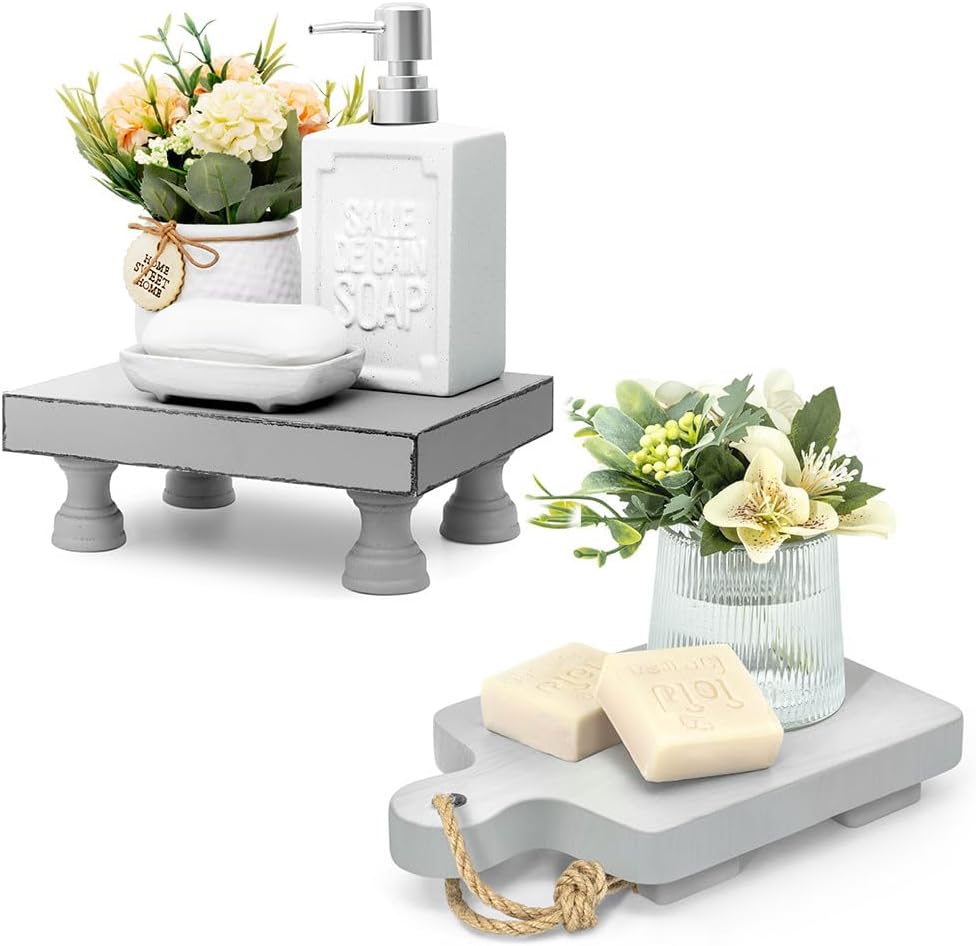 Amazon.com: EOSAHR Modern Bathroom Decor Combo: Chic Wooden Pedestal ...