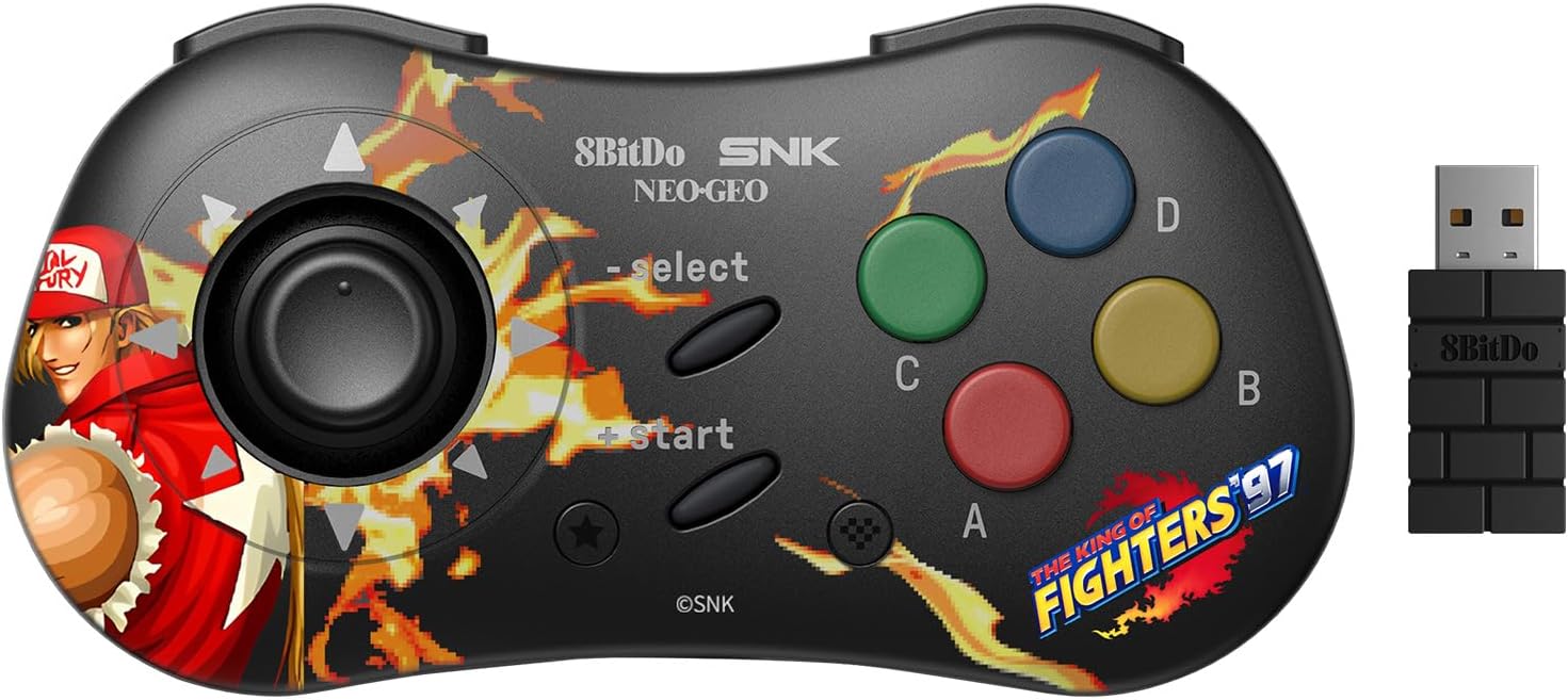 8Bitdo Terry Bogard Style SNK Neo Geo CD Bluetooth Controller ...