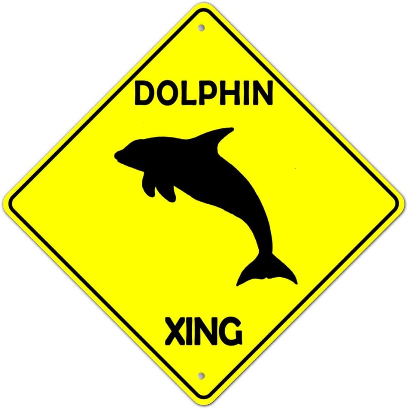 Amazon.com: 10 Inch Dolphin Crossing Sign Caution Dolphin Xing Warning ...