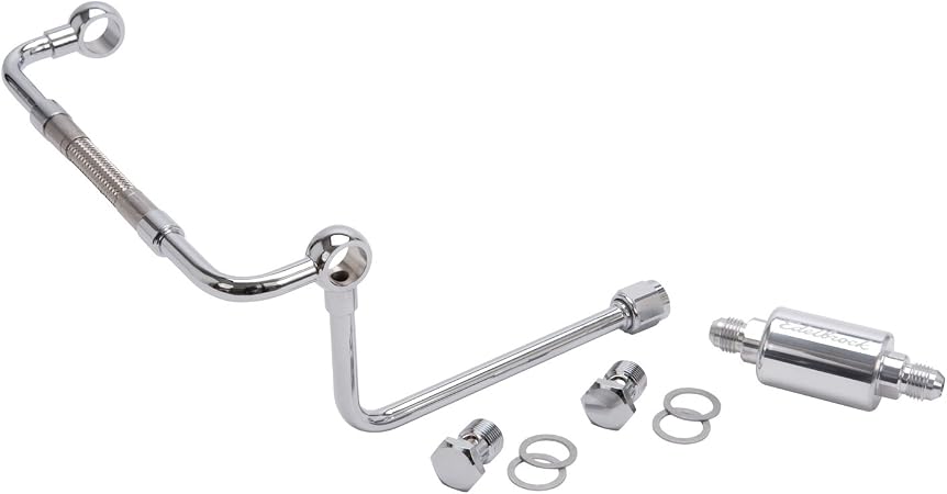 Edelbrock 8128 Stainless Steel Carburetor Dual Feed Fuel Line Kit ...
