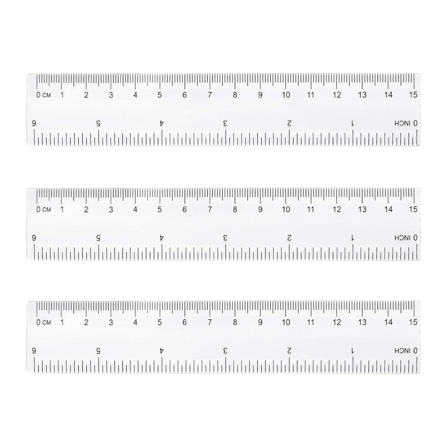 Amazon.com: Quacc 3pcs 15cm Clear Plastic Rulers 6 Inch Metric and ...