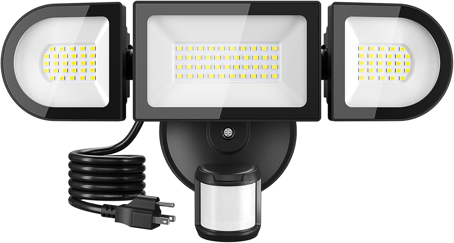 iMaihom 65W Motion Sensor Outdoor Lights Plug in, 6500LM Dusk to Dawn ...