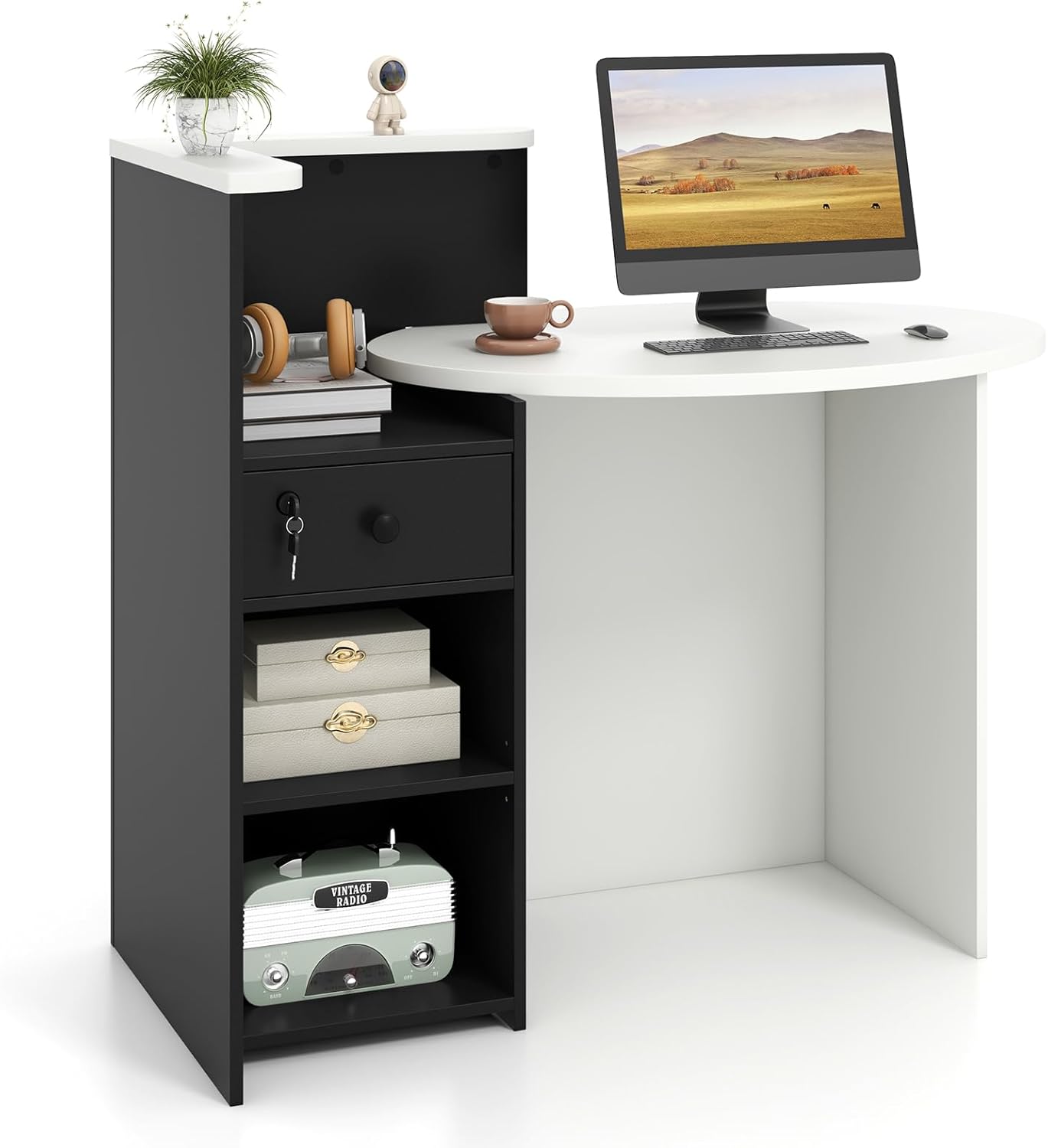 Amazon.com: Byroce Reception Desk, Front Desk Reception Counter with ...