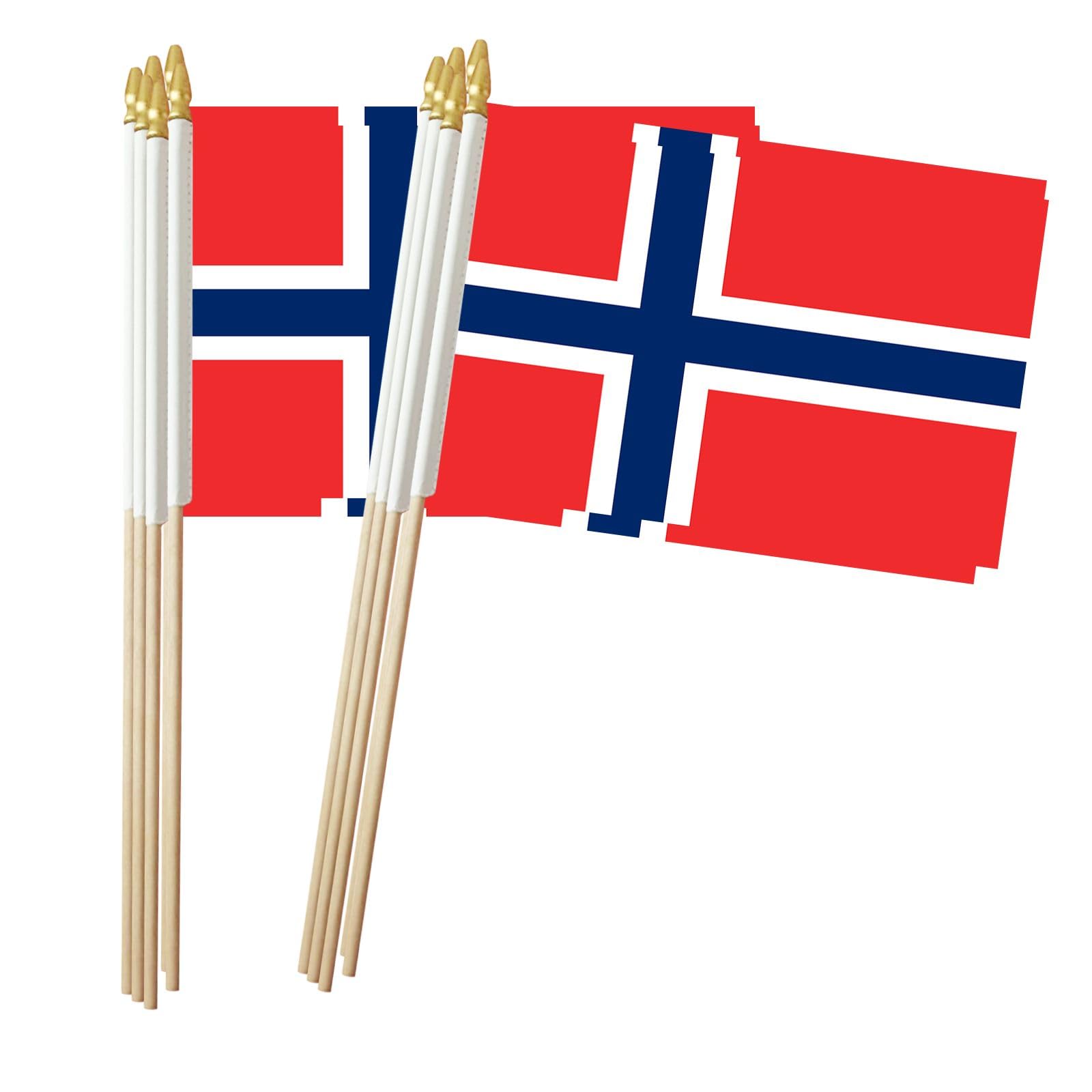 Amazon.com: Norway Stick Flag, Norwegian Small Mini Hand Held Flags ...