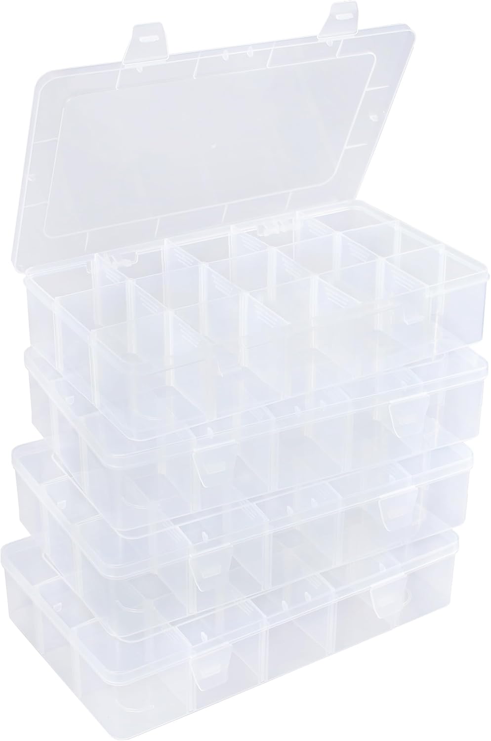 Amazon.com: YVUDW 4 Pack Modern Plastic Storage Boxes with Dividers, 2 ...