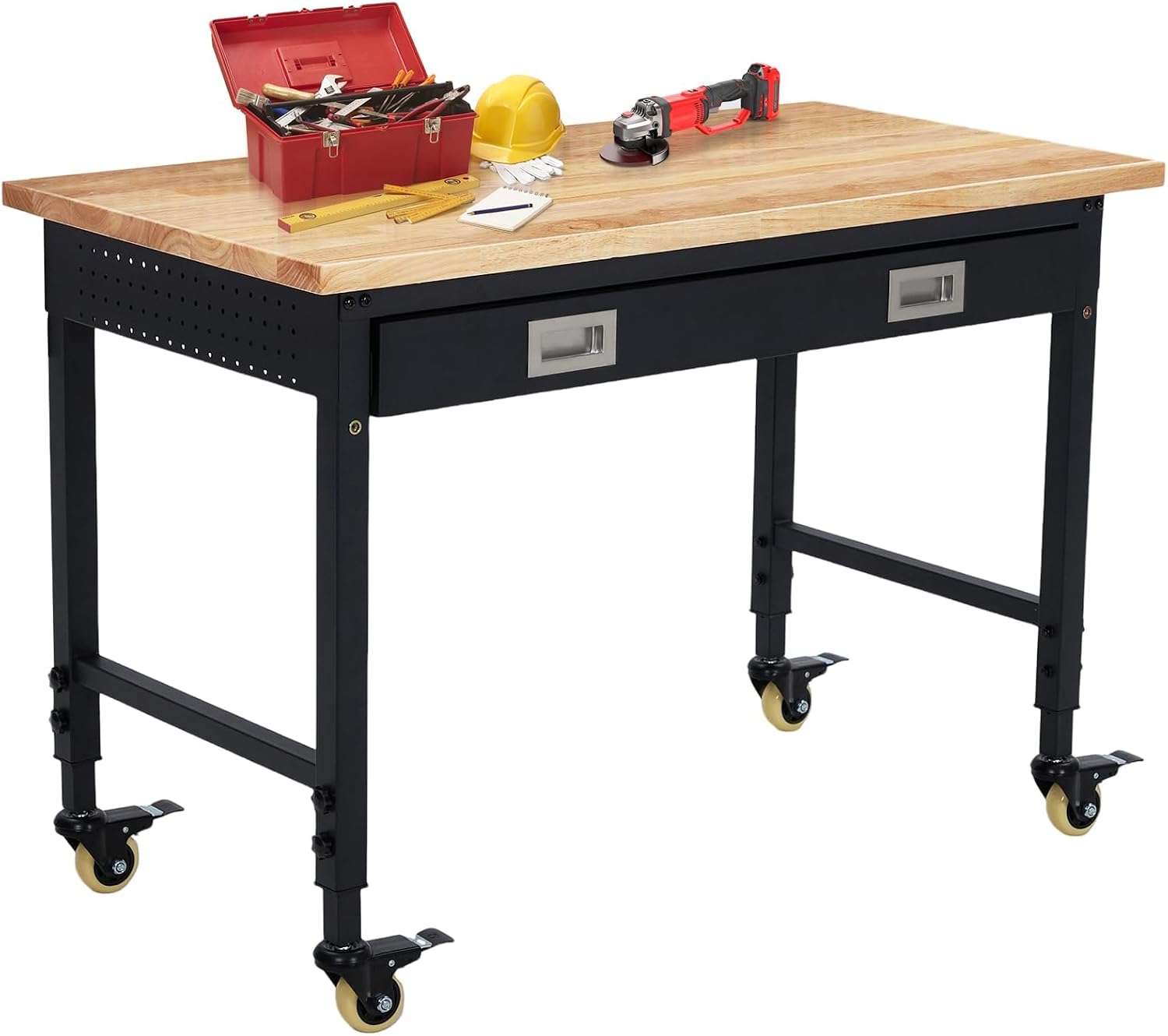 Workbench, 48" x 24" Adjustable Height Worktable, 2000 lb Load Capacity ...