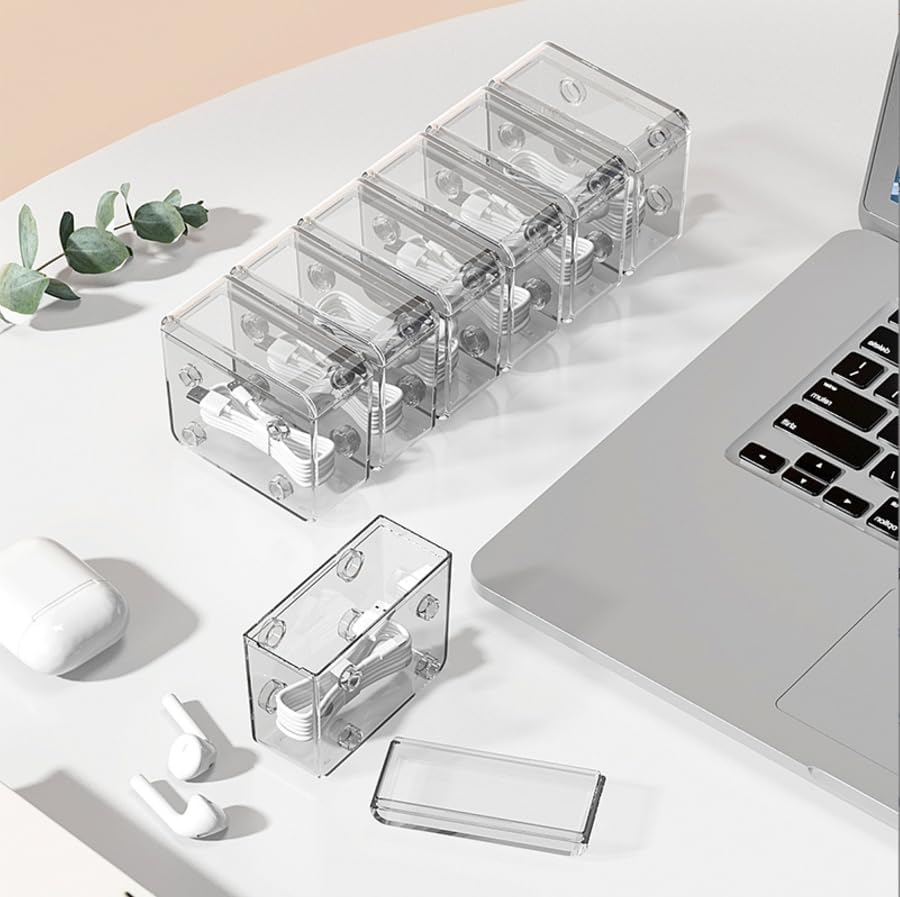 2 Stück Kabel Organizer - Kabel Organizer Box für Kabelaufbewahrung und ...