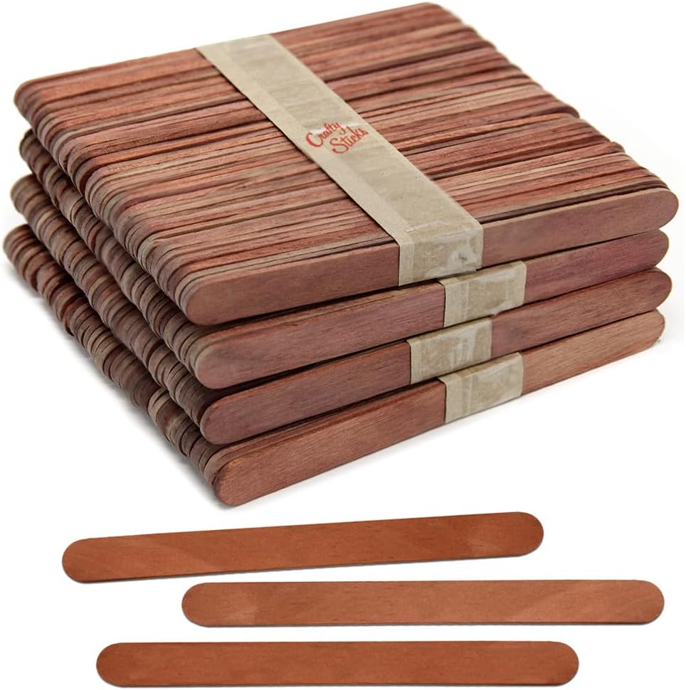 Amazon.com: CraftySticks- 200 Pack 4.5 Inch Brown Popsicle Sticks, Wood ...
