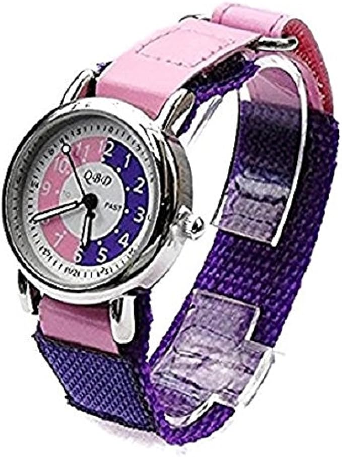 Girls/Kids Learn to Tell The Time Teaching Watch Purple/Pink Dial and ...