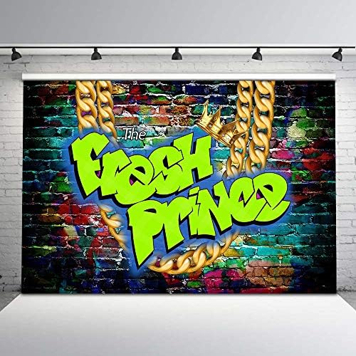 Amazon.com : Avezano The Fresh Prince Backdrop Graffiti Wall Gold Chain ...