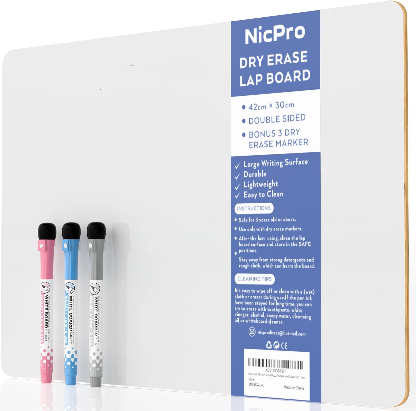 Q-Connect Wooden Frame Whiteboard 600 x 400 mm : Amazon.co.uk ...