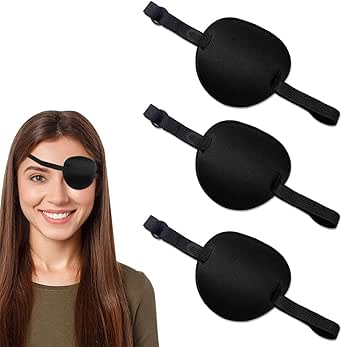 Lot de 3 cache-yeux avec boucle réglable, cache-œil médical, cache-œil ...