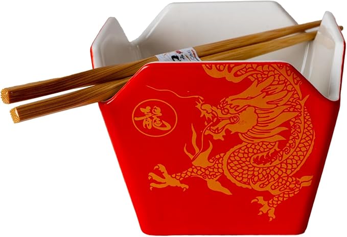 Amazon.com: Urban Tokyo Chinese Takeout Box Style Porcelain Bowl With ...