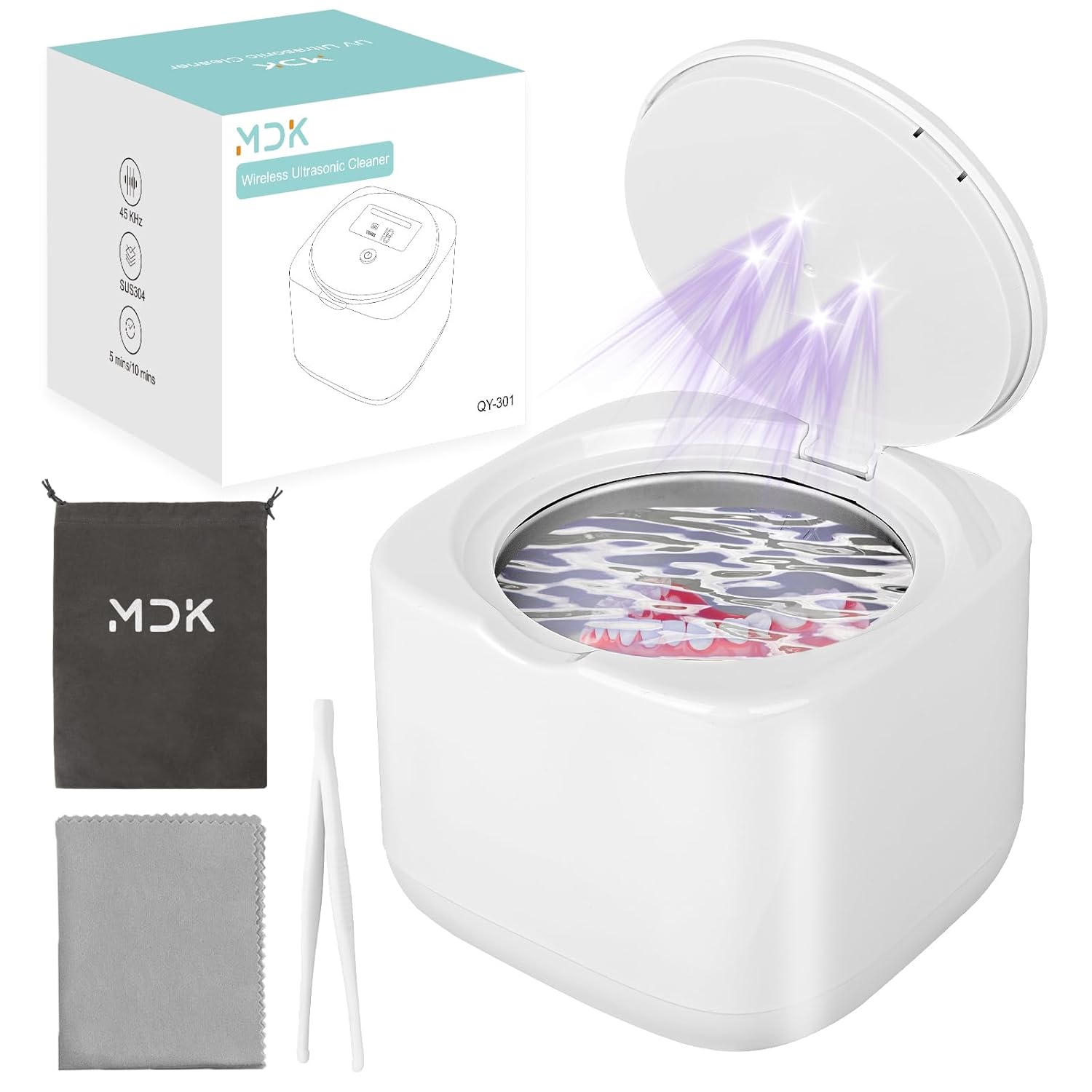 Amazon.com : Rechargeable Ultrasonic Retainer Cleaner Machine, 45kHz ...