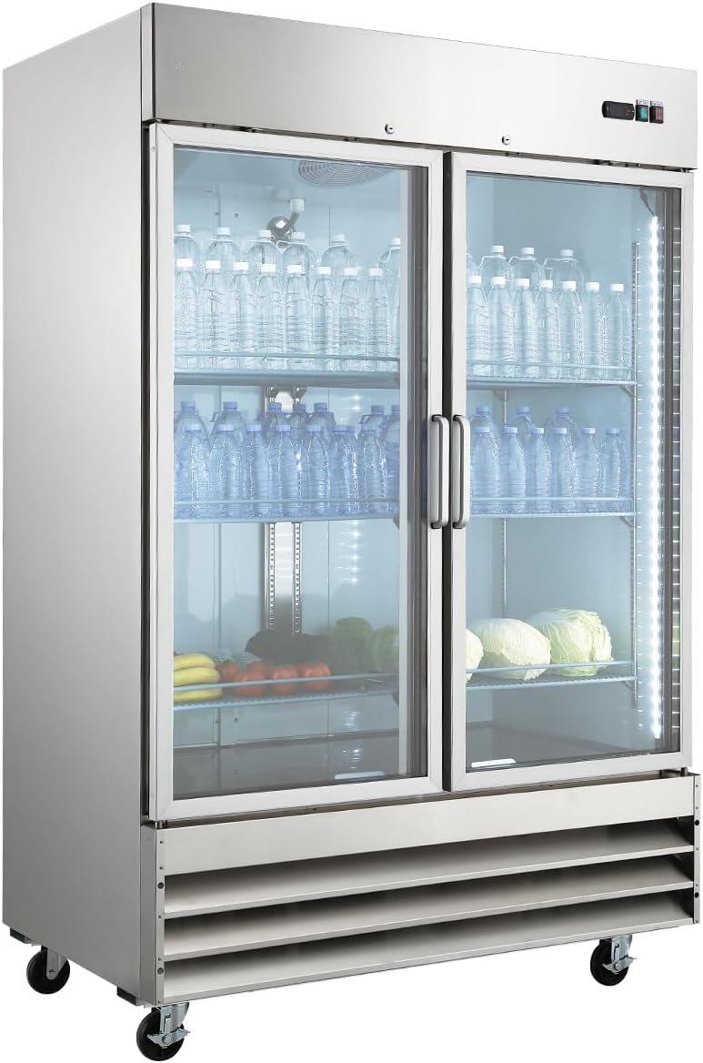 Amazon.com: Smad 54" Commercial Freezer with 2-Layer Thicked Glass Door ...