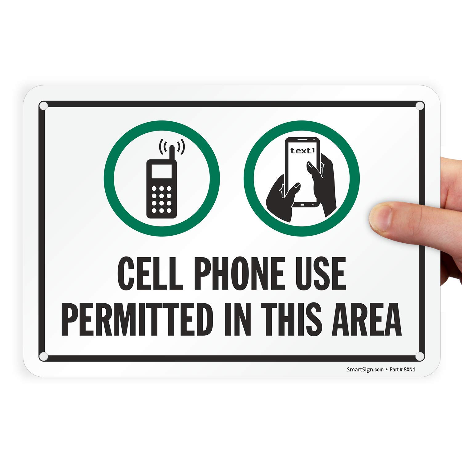 SmartSign “Cell Phone Use Permitted in This Area” Sign | 7" x 10 ...