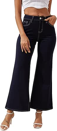 PUXOBYKU Wide Leg Jeans for Women Wrinkle Resistance Trendy High ...