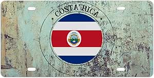 Amazon.com: Costa Rica License Plate Car Tag - Costa Rica Flag Costa ...
