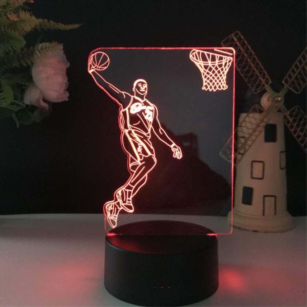 XIEHE 3D Illusion LED Night Light,7 Colors Gradual Changing Touch ...