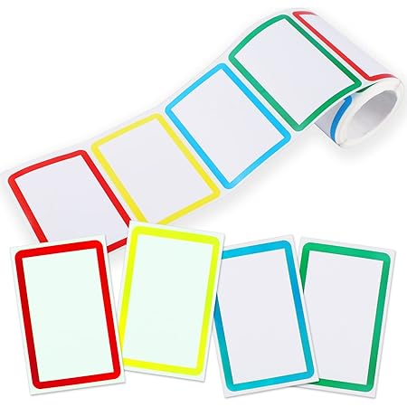 Sticky Name Tag Labels - 2 Rolls 500 Stickers Total - 3.5x2 in (9 x 5 ...