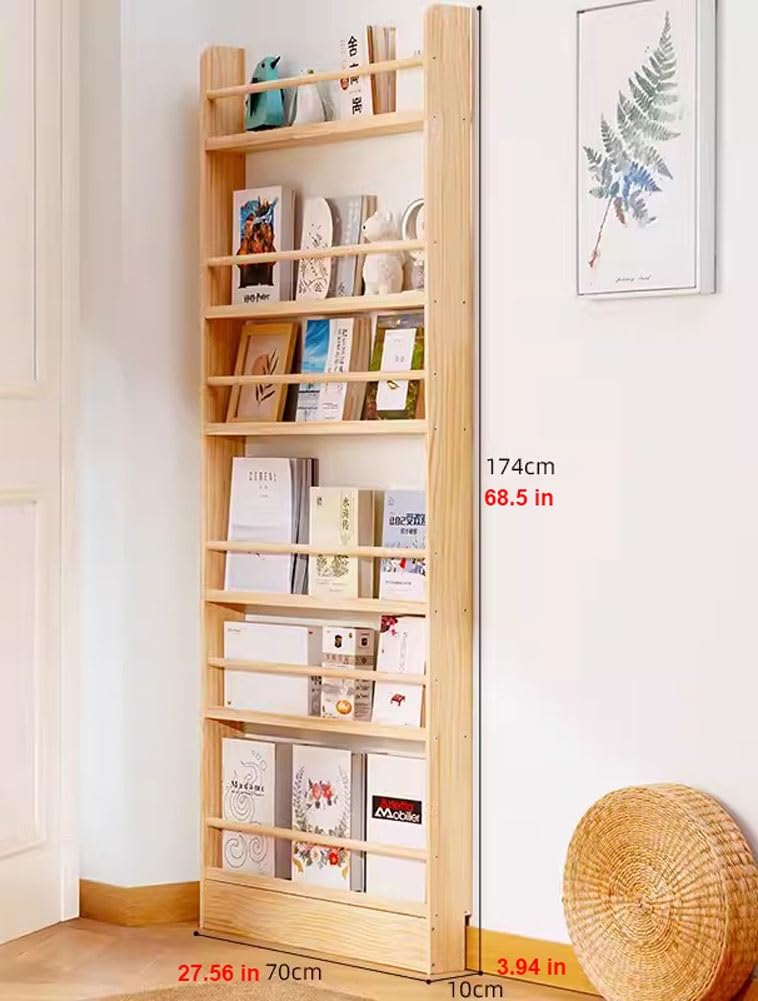 Narrow Wood Bookshelf