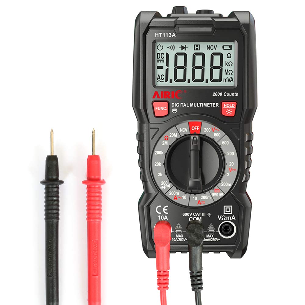 Airic Digital Multimeter 2000 Counts Multimeters Ac Dc Voltmeter ...
