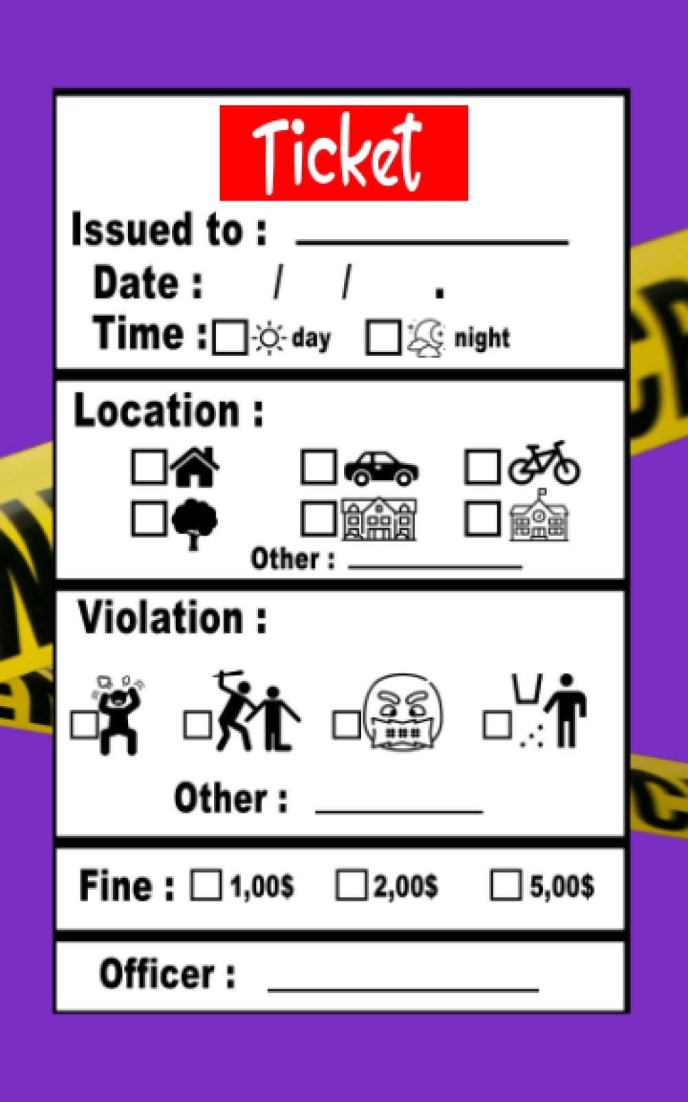 Kids Junior Police Officer Ticket Book Pretend Police Officers For ...