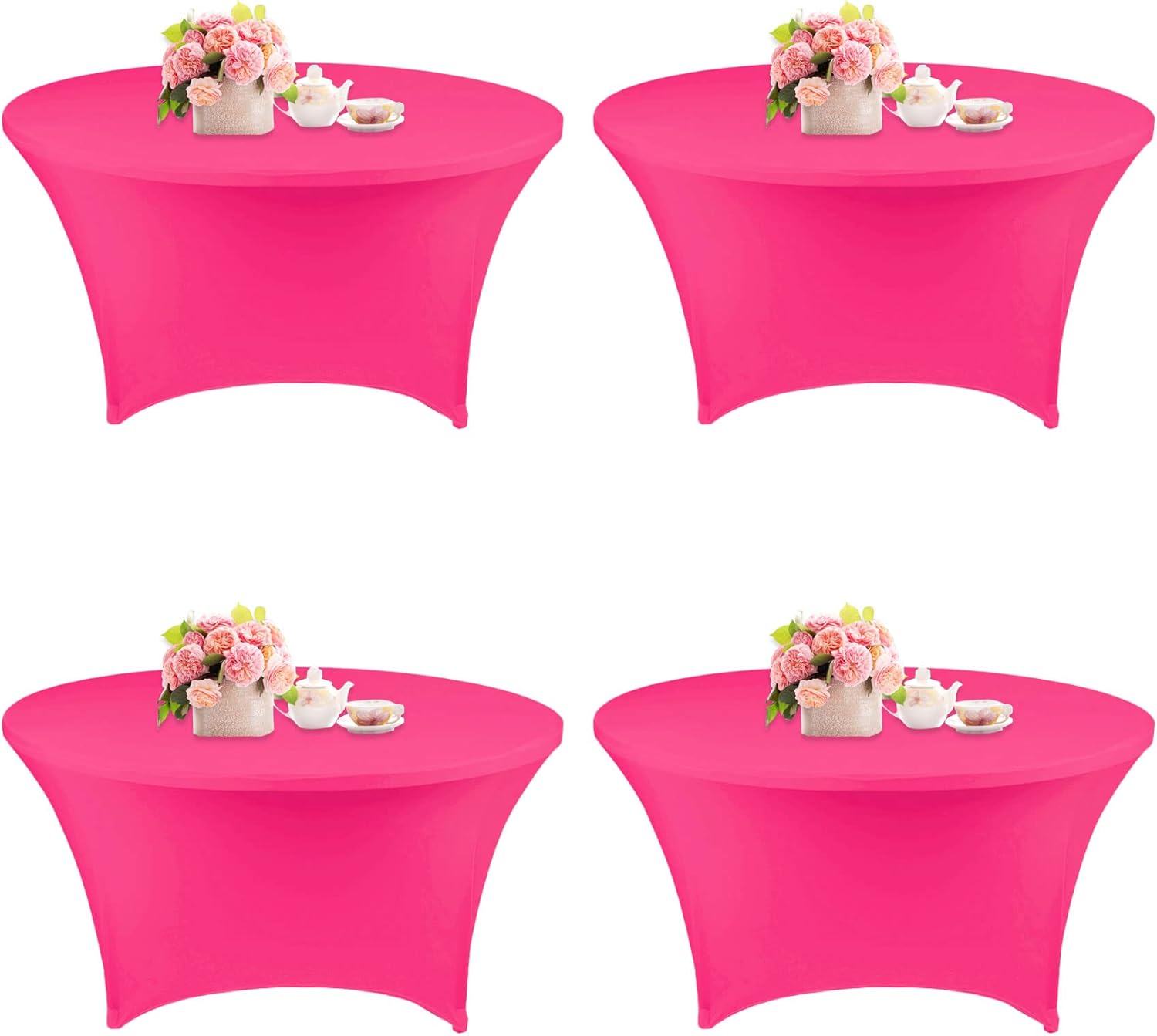 Amazon.com: Fivenl 4 Pack 5FT Round Spandex Tablecloth, 60 Inch ...