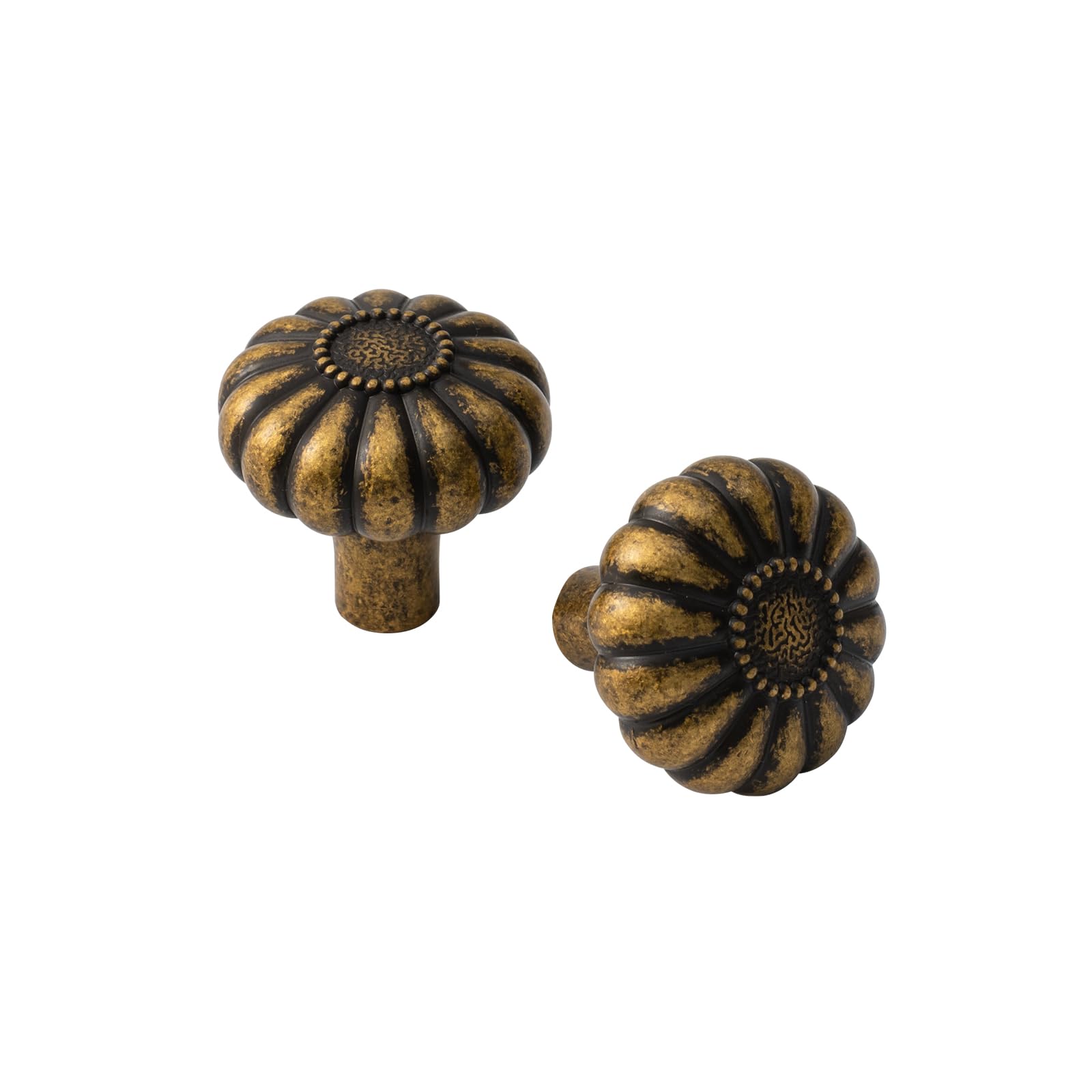 Yanxia 12 Pack Elegant Vintage Bloom Antique Brass Cabinet Knobs, Drawer Pulls for Kitchen ...