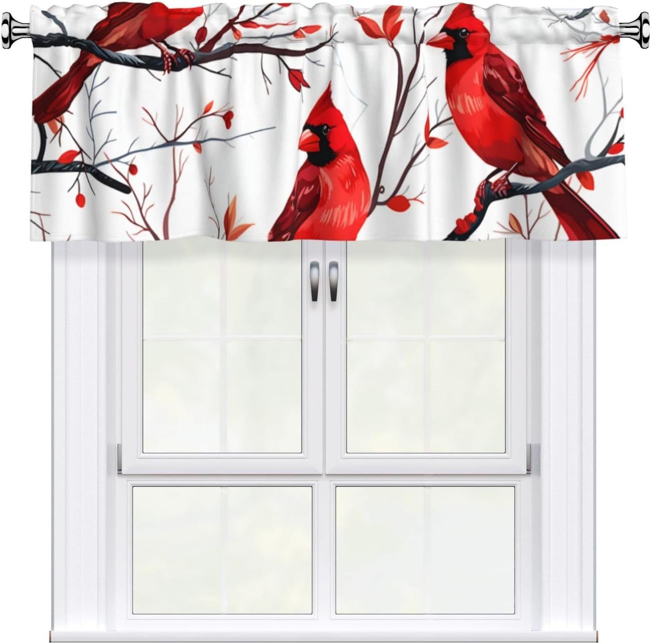 Amazon.com: Kaifanee Short Rod Pocket Curtain Valance,Red Cardinal Bird ...