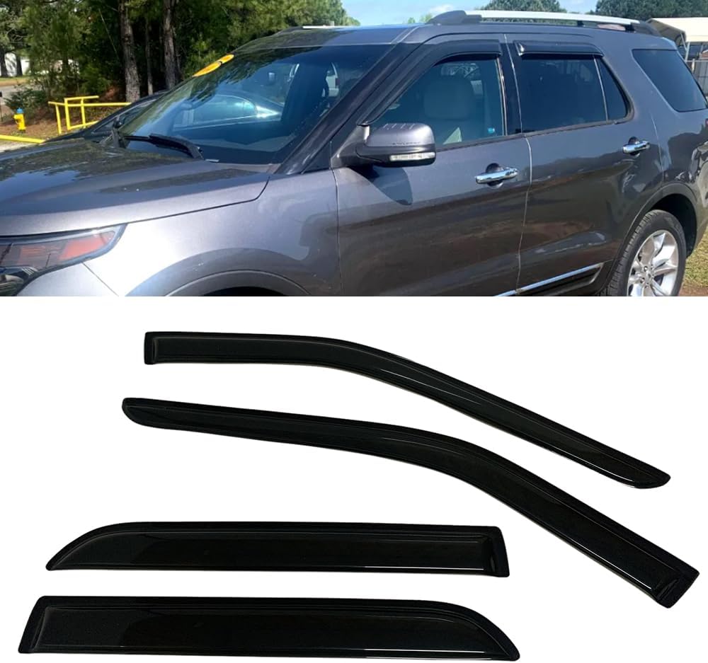 Amazon.com: Smoke Tinted Window Sun Rain Visors Vent Guard Deflector ...