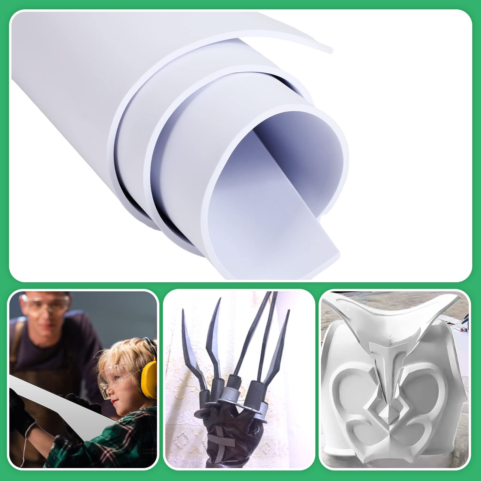 Wesiti 4 Rolls EVA Foam Sheet 35'' x 59'' 6 mm Thick Large White Craft ...