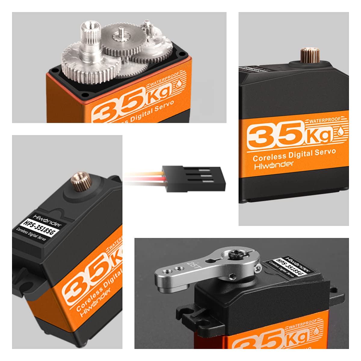 Snapklik.com : 35KG Servo Motor High Torque Coreless Metal Gear ...