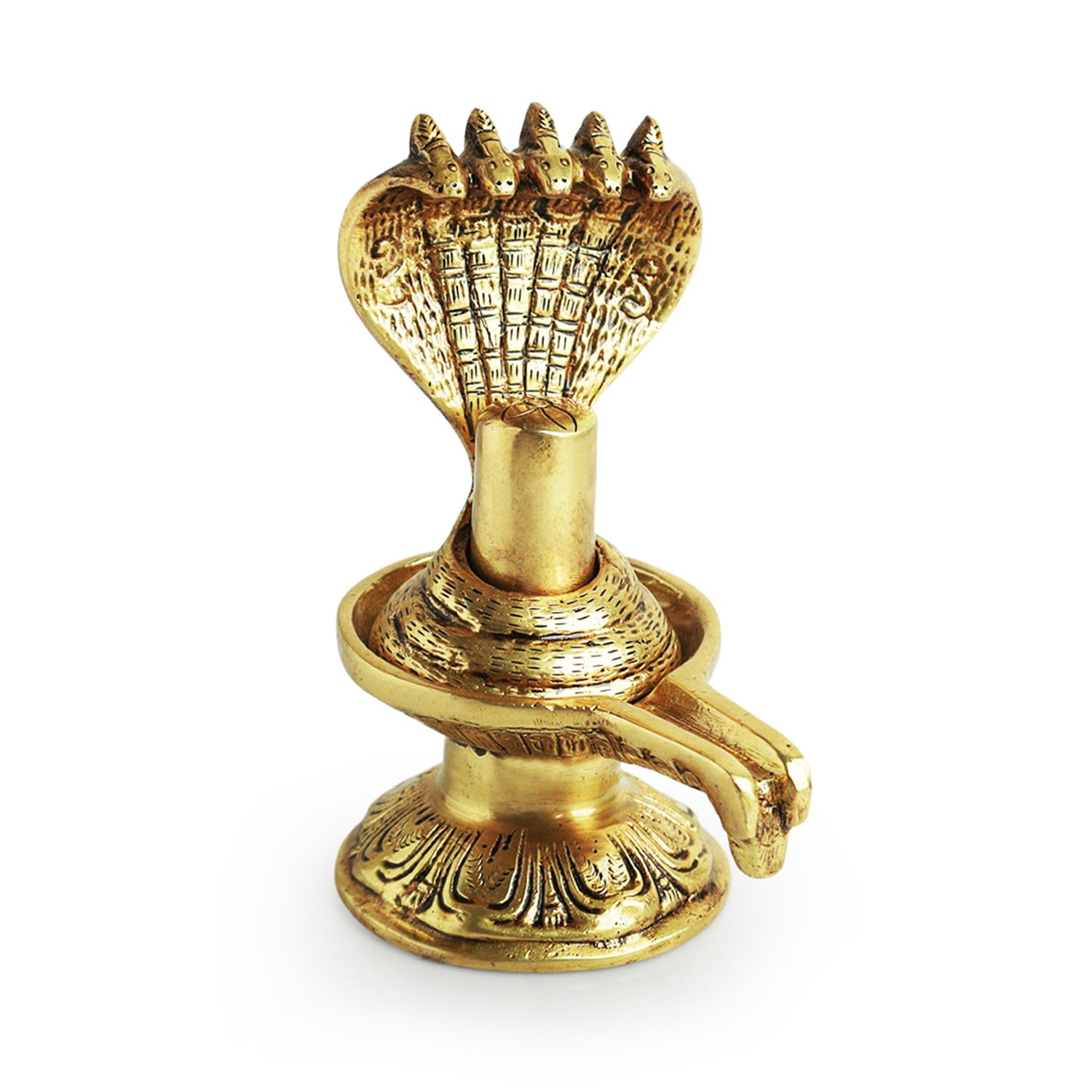 ExclusiveLane 'Shivling with Sheshnaag' Showpiece Brass Shivling for ...
